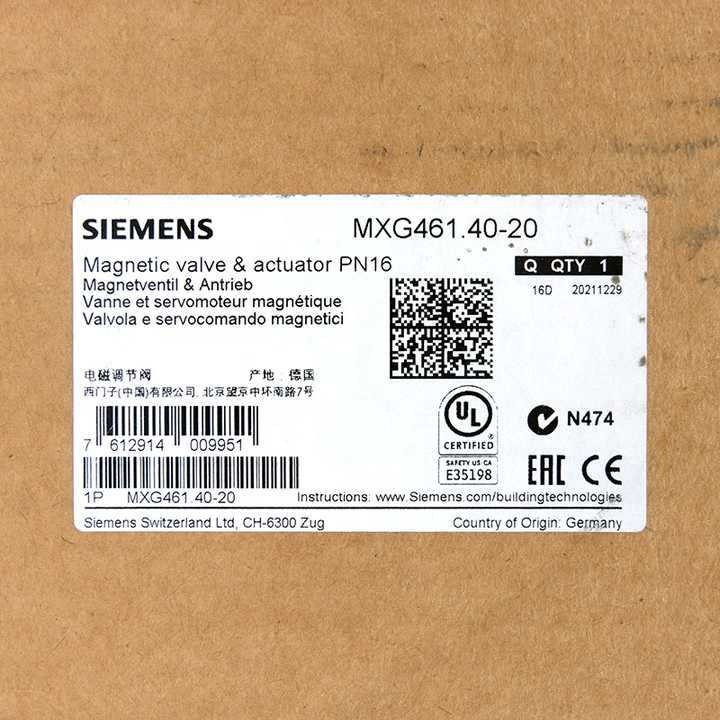 Brand New Genuine SIEMENS Control Valve MXG461.40-20 Modulating Control ...