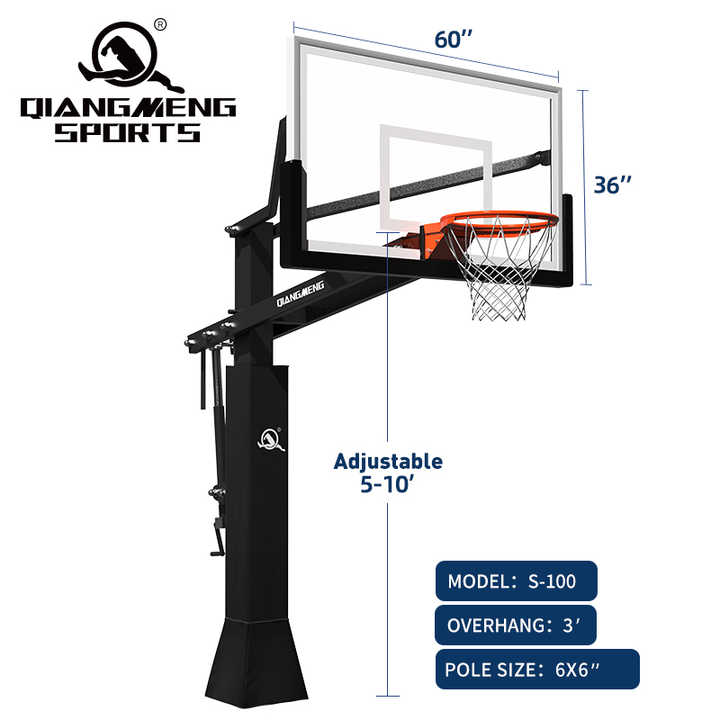 Adjustable Basketball Hoop - 6.73-10 Ft with Extension Arm