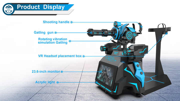 9D Virtual Reality Shooting Game Machine - Funinvr Gatling Simulator