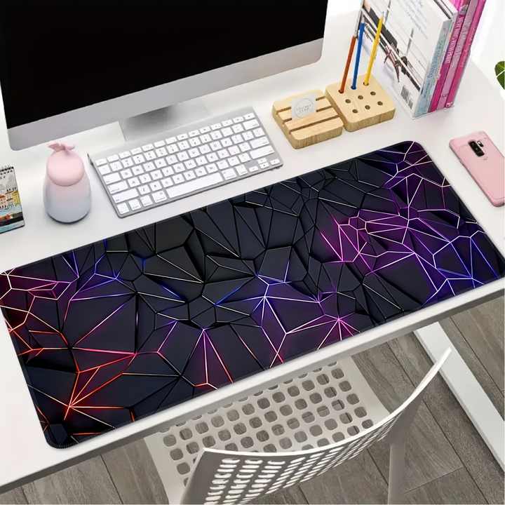 Custom Dimensional Patchwork Pattern Gaming Mouse Pad