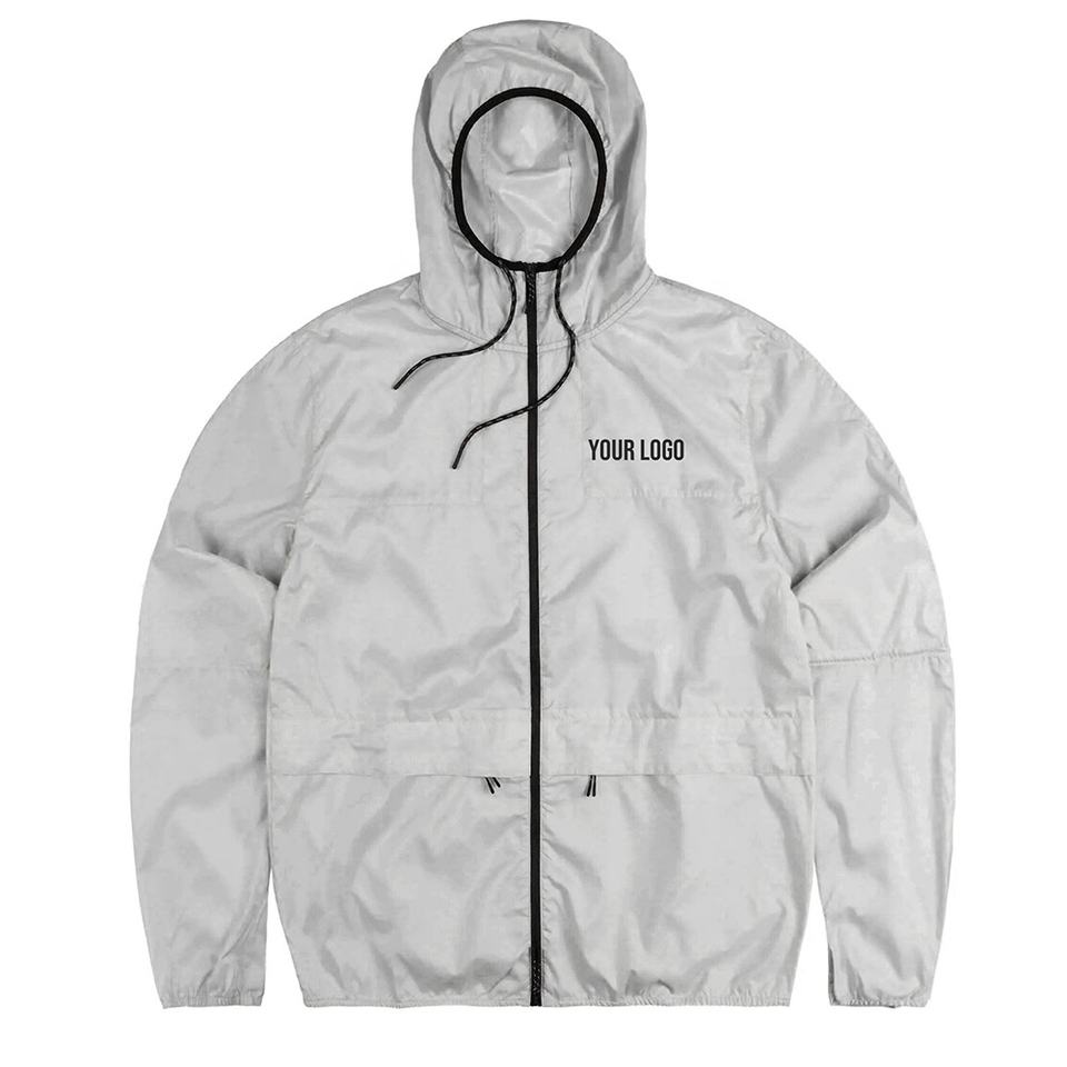 Custom Logo Outdoor Lightweight Hooded Full-Zip Windbreaker Jacket ...