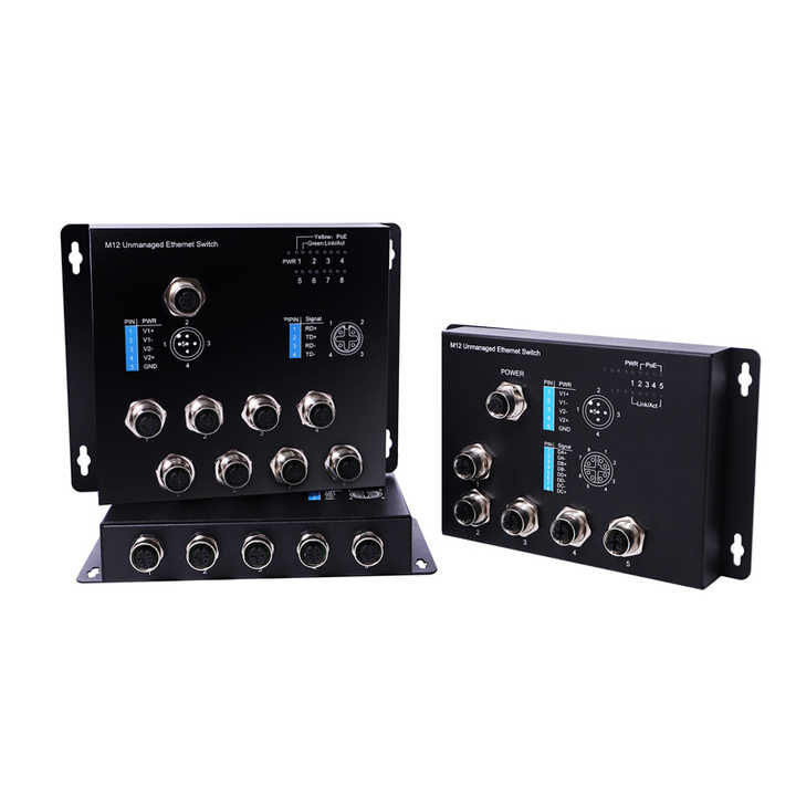 PUSR 5/8 M12 Ports Gigabit Industrial Switch Support 10/100/1000Mbps ...
