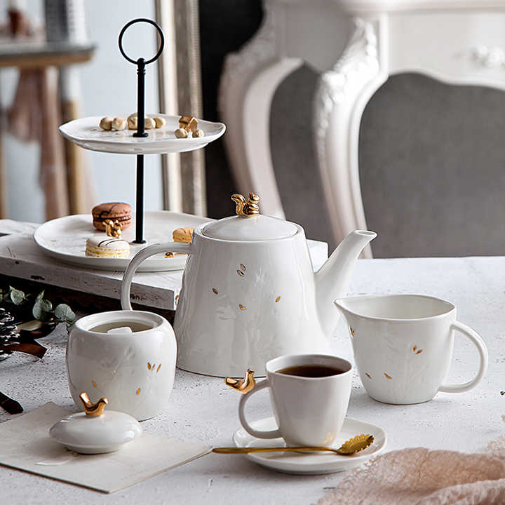 Elegant White Porcelain Afternoon Tea Cups Sets Luxury Decor Ceramic Turkish Gold Cup Saucer Set ...