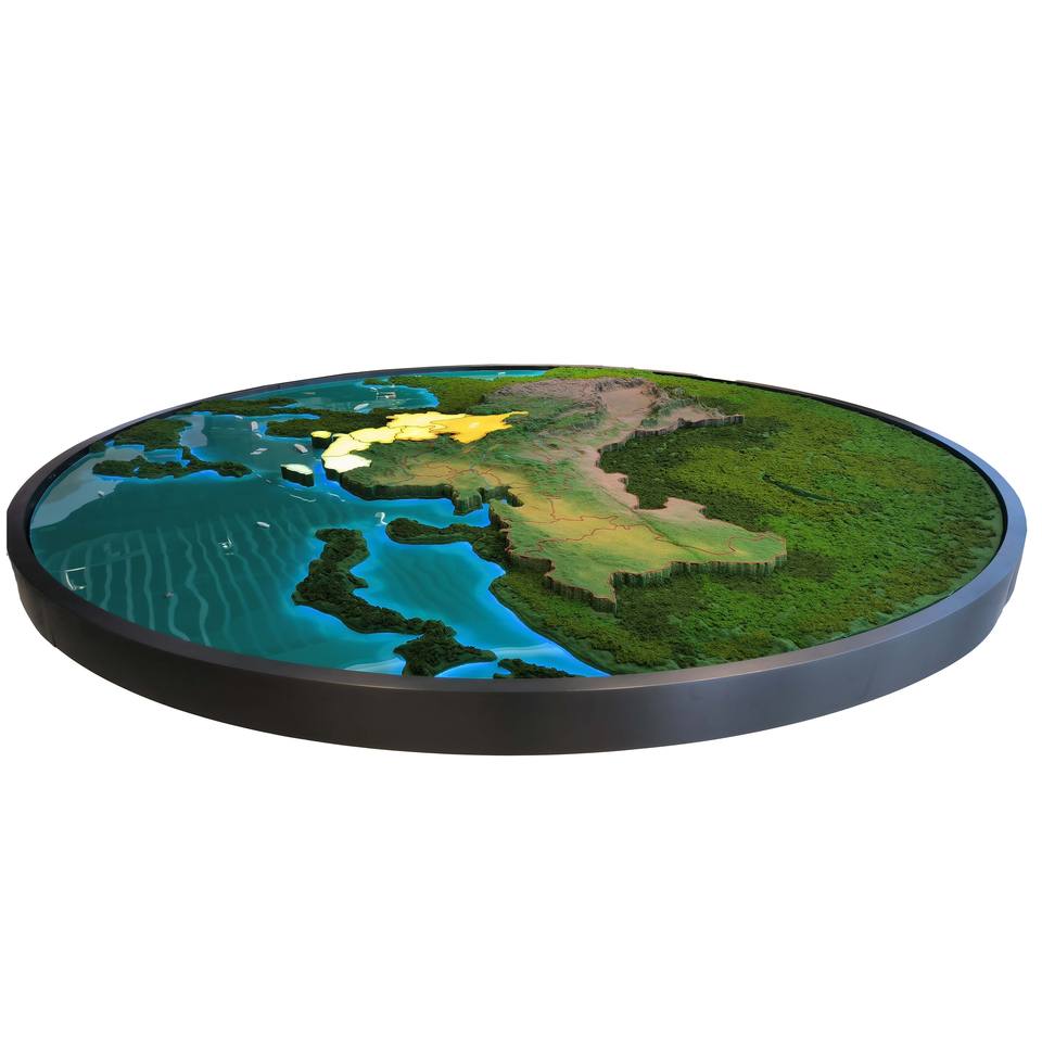 Miniaturized Urban Planning Topography Model with Mountain Height ...