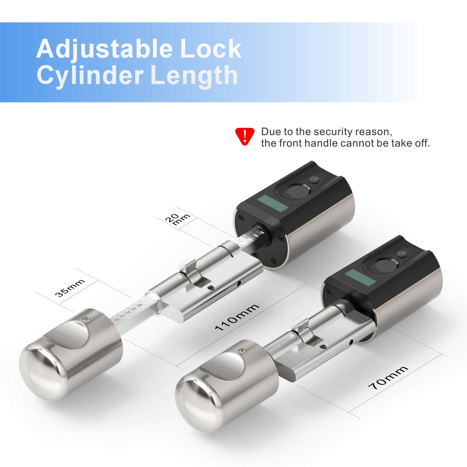 Security Waterproof Biometric Fingerprint Smart Lock Adjustable Digital ...