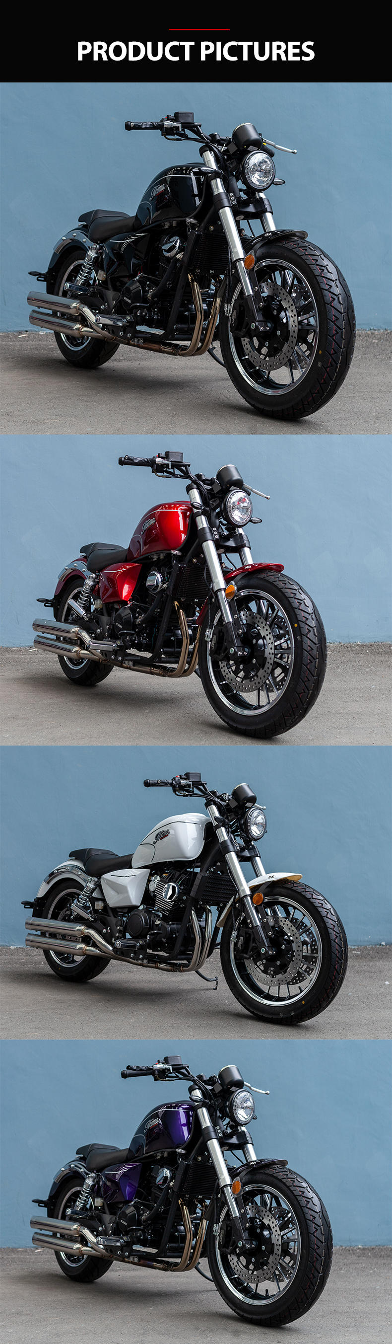 300cc/400cc Chopper Cruiser Engine Gas Moped Vintage 2 Wheels Large ...