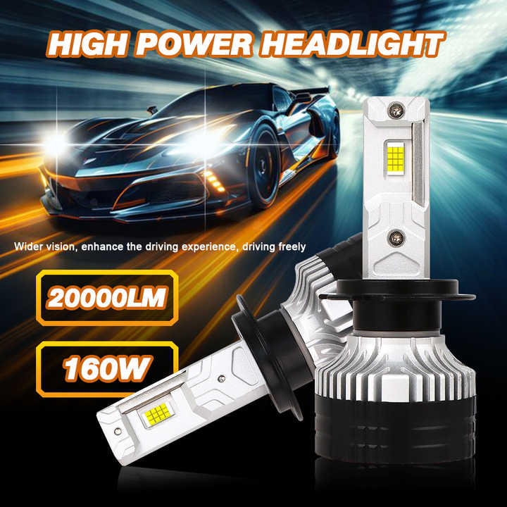 160w 20000lm H4 High Power Headlight 3570 12*35mil Chip High Beam and ...