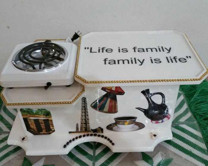 Ethiopia and Eritrea Habesha Wooden Rekebot Coffee Table DS1