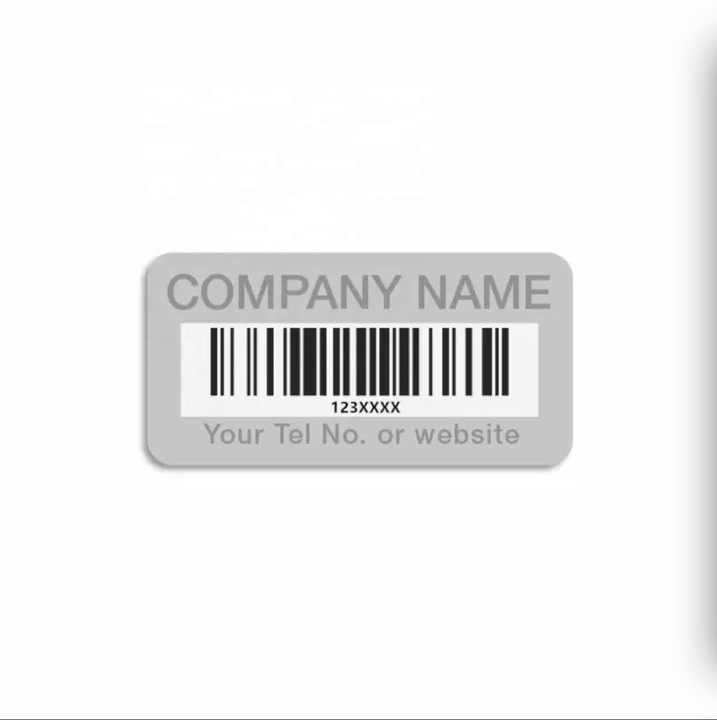 Custom Aluminium Asset Tag Serial Number Metal Logo Stickers