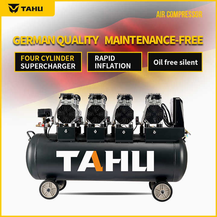 TAHU Oil Free air Compressor 120 Liter Low Noise Oil Free Silent air ...