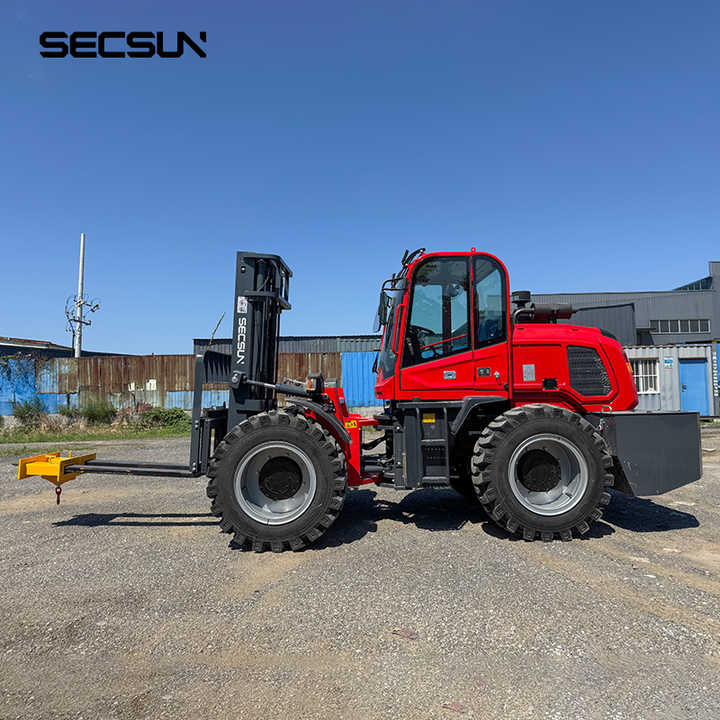 Secsun All Terrain 4WD Rear Wheel Steering Forklift off Road 3.5 Ton 4 Ton 5 Ton Rough Terrain ...