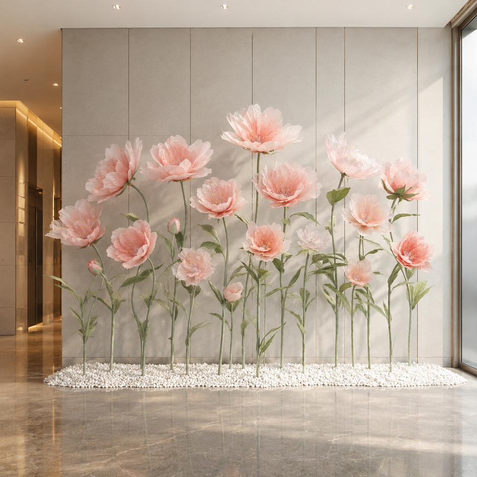 Giant Organza Cherry Blossom Artificial Flowers Wedding Window Display ...