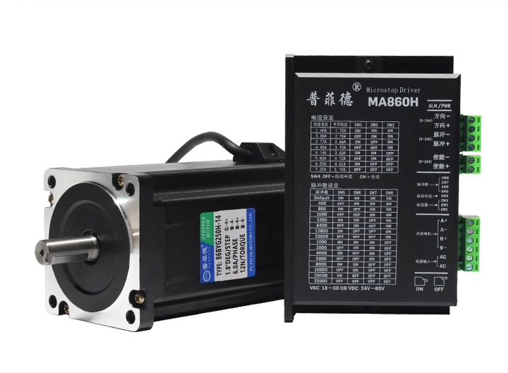 86BYG250H Stepper Motor with 12N Holding Torque & DMA860H Driver