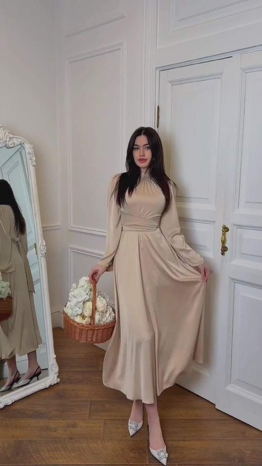 Open Abaya New Spring 2026 Binding Solid Color Satin Princess Wind ...