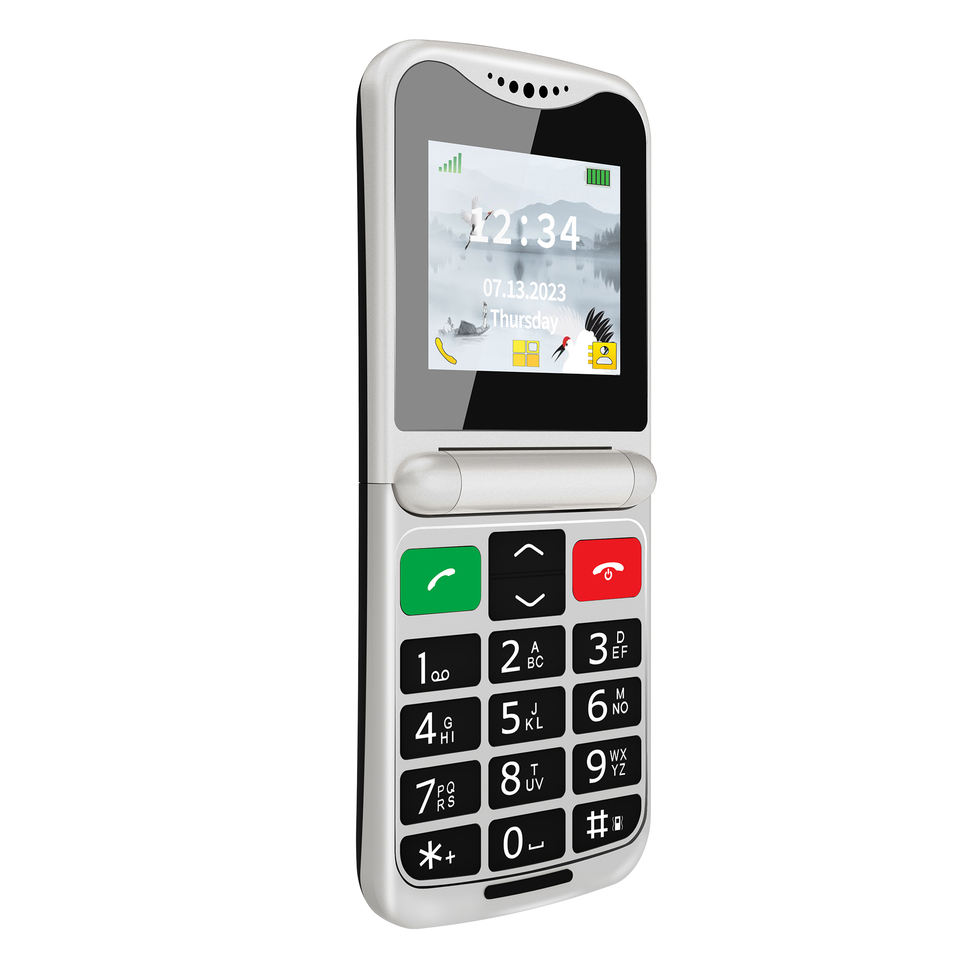 D411 OEM Customization Logo Double Screen 4G Volte Flip Fold Keypad ...