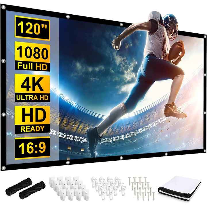 Azzuro 120-Inch ALR Portable Projector Screen Double Sided Foldable 16: ...