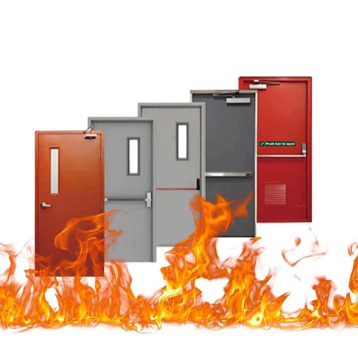Entrance Steel Security Double Leaf Fire Rated Exterior Door Made of ...