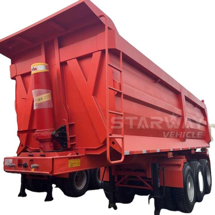 3 Axles Transport Clinker Stone Sand Gravel Dump Semi Trailer Tipper ...