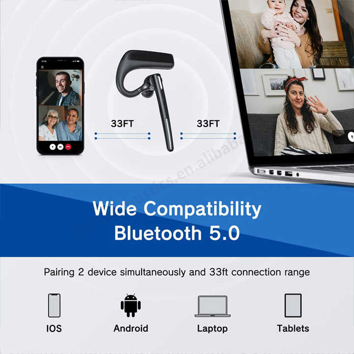 Merlin Riel Business Wireless Headset - 100 Hours Talking Time