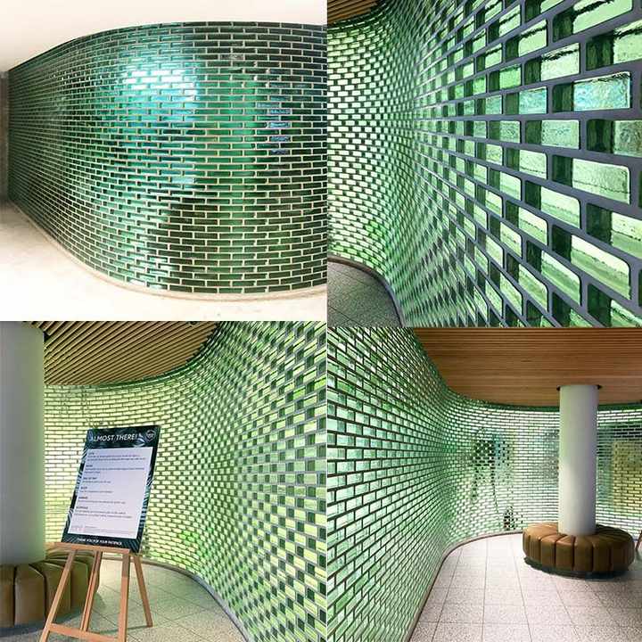 Blue Color Glass Brick Block for Showcase Wall - Vatti Glass