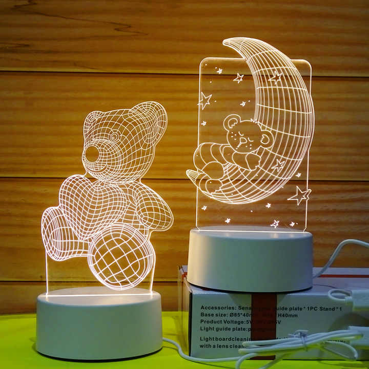 Romantic Love 3D Acrylic LED Lamp - Perfect for Home & Parties