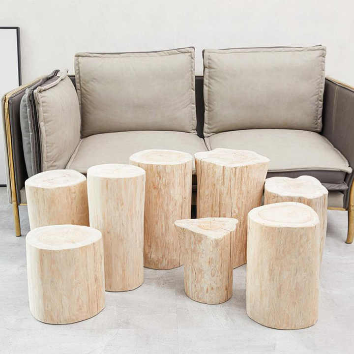 Nordic Log Wooden Pier - Stylish Decor for Clothing Stores