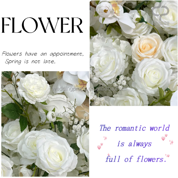 artificial wedding flowers runners stage backdrop flowers white flower ...