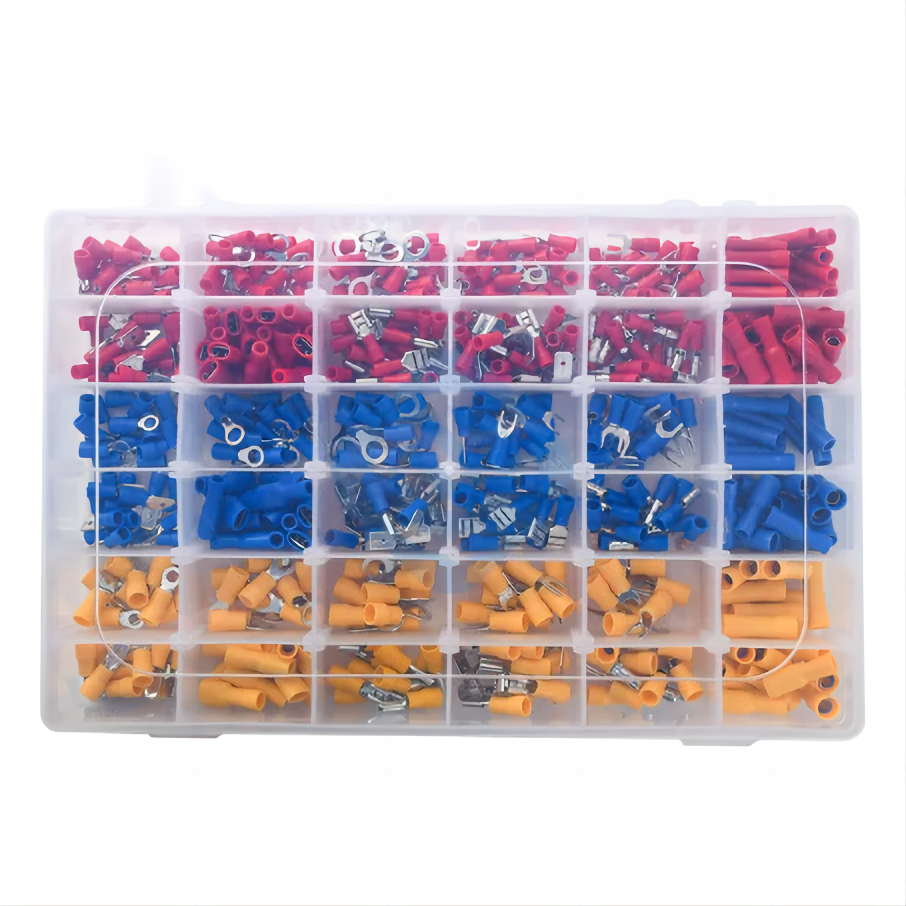 540Pcs Copper Spade Terminals Crimp Butt Ring Lugs Electrical Wire ...