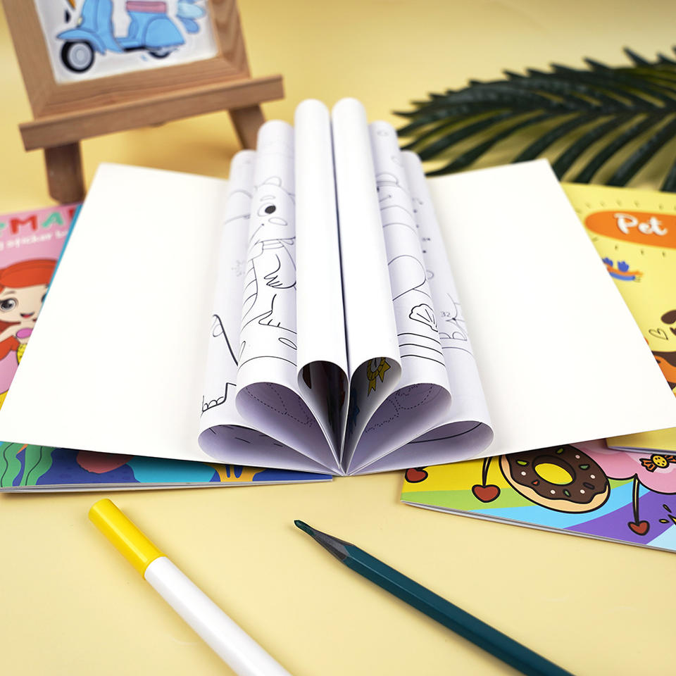 Children's Cartoon Coloring PVC Sticker Book Animals Unicorns Design ...