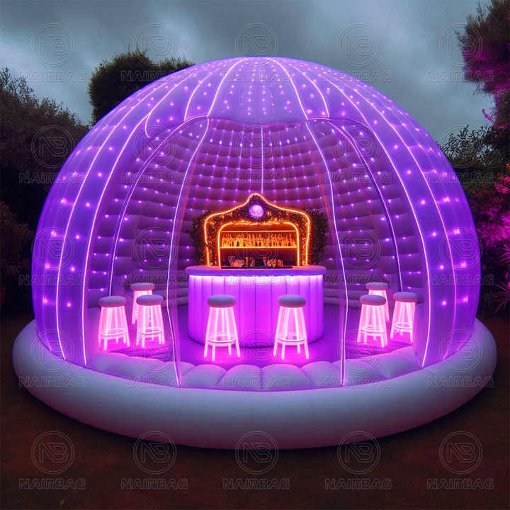 White Bubble Dome Inflatable Ice Bar Luxury Transparent Blow up Igloo ...