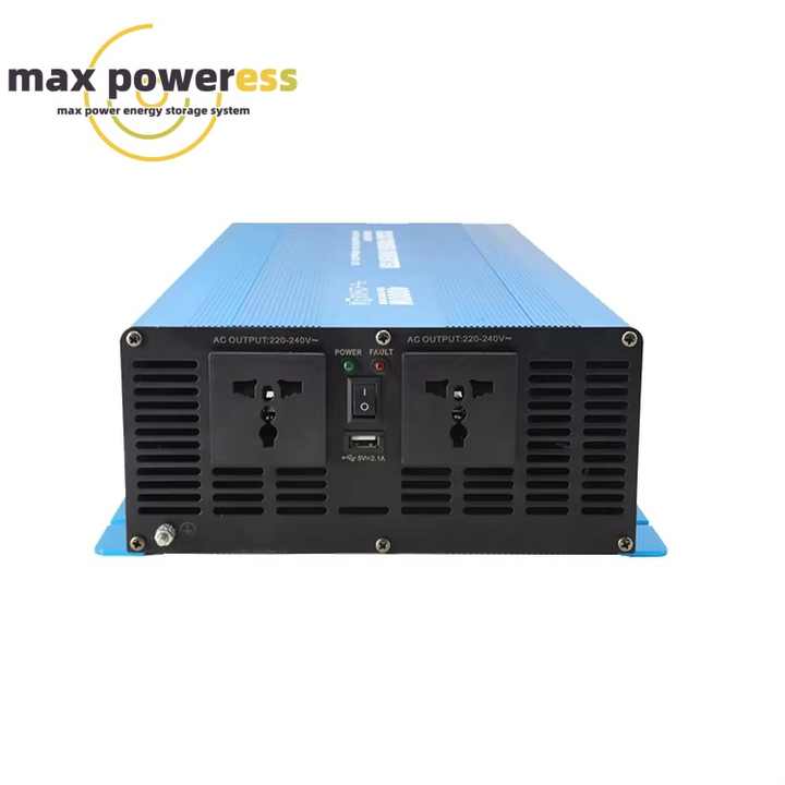 Max Power 2000W 12/24/48V DC to 100-120V 220-240V AC Pure Sine Wave ...