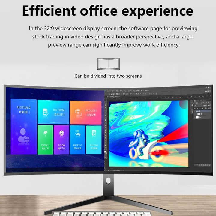 1ms Response Time Gaming Monitor - 5K 49 Inch Curved Display