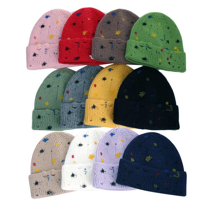 Ladies Distress Beanies 100% Acrylic Knitted Winter Hats Ready to Ship ...