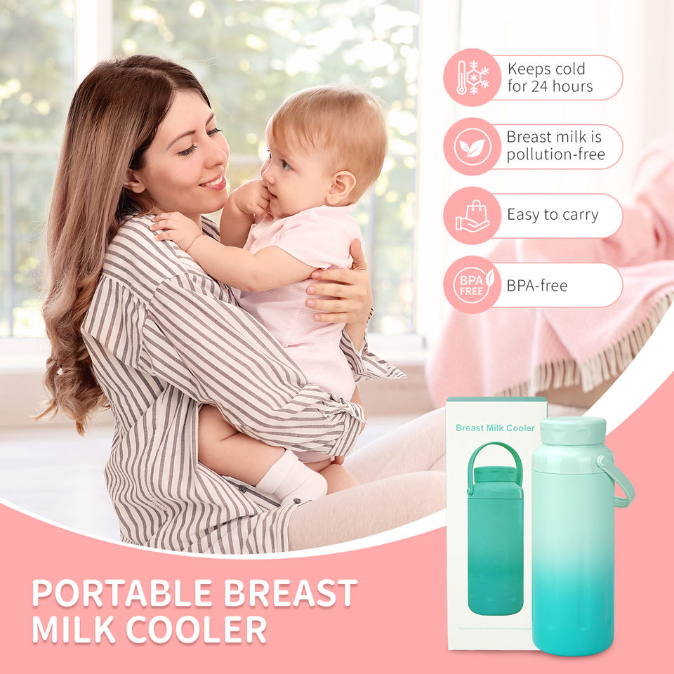 Boroom High Quality 20oz Portable Breast Milk Cooler 360 Vacuum ...