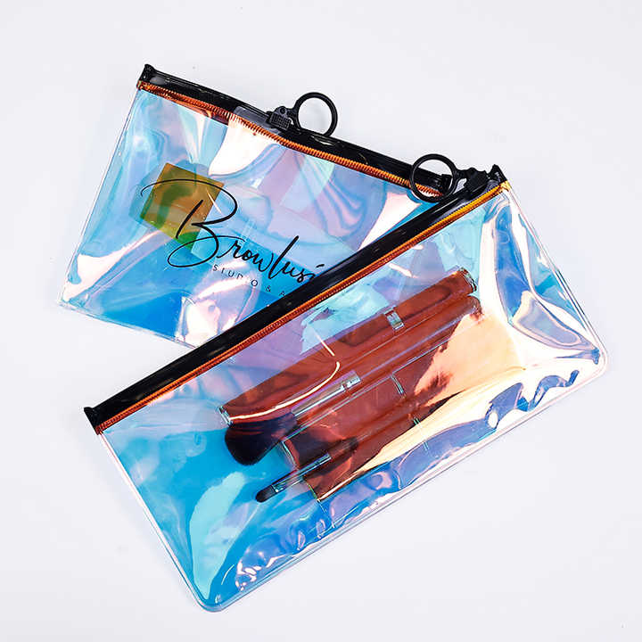 Customized Biodegradable PVC Laser Zipper Packaging Bag Multifunctional ...