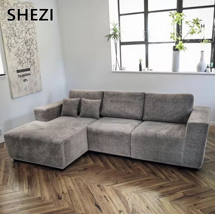 Shezi Modern Black Foldable Convertible Modular Sectional Sofa Bed Set ...