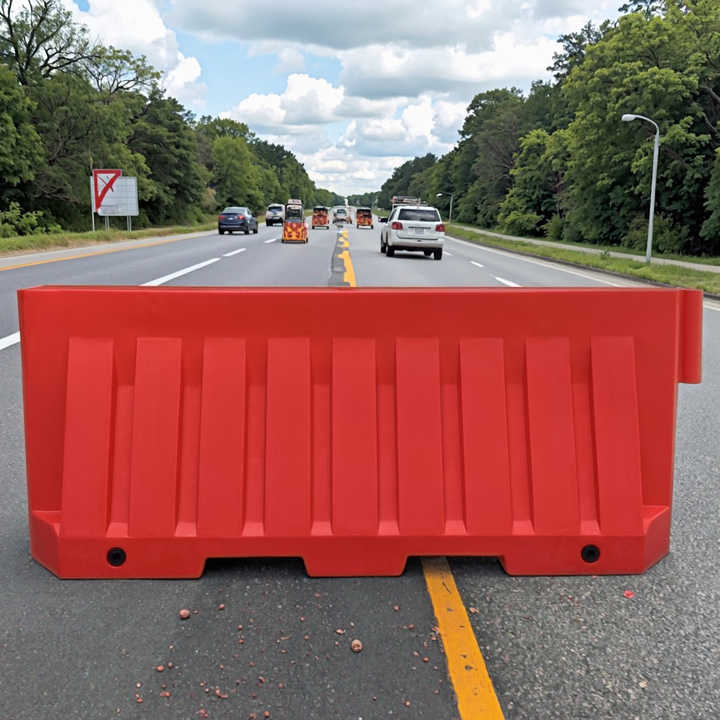 2m Long Temporary Plastic Traffic Barrier Water Filled Road Barrier ...