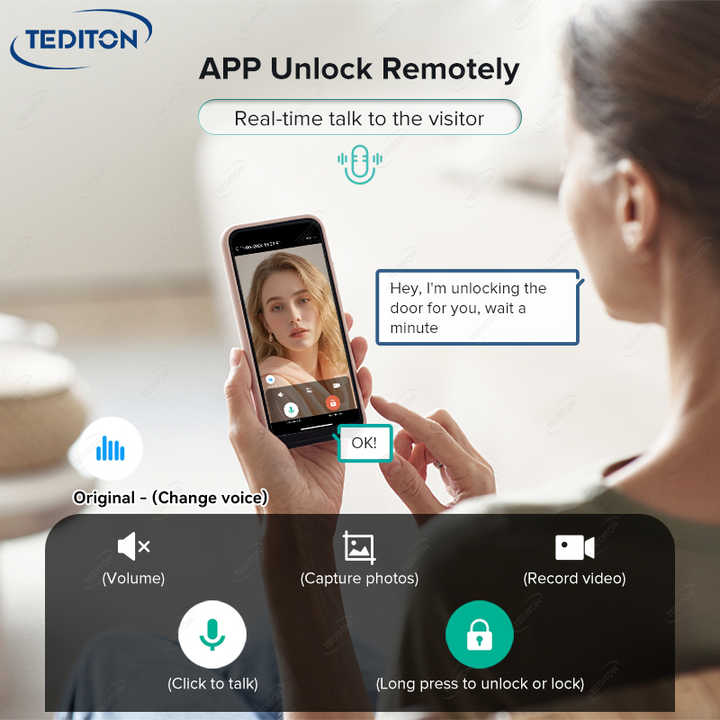 Tediton Smart Camera Door Lock - Secure & Convenient
