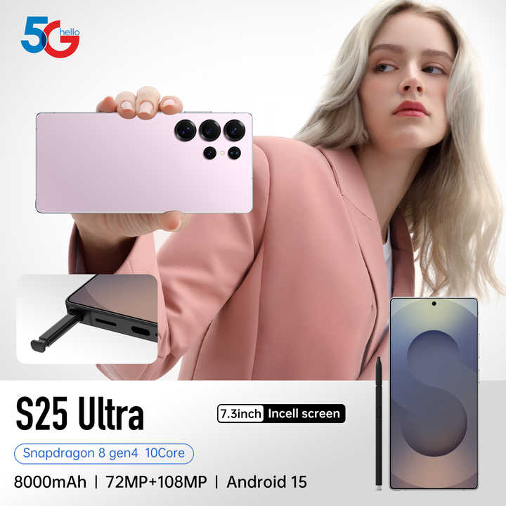 S25 Ultra 7 Inch Smart Mobile Phone New Full Display Android Cell Phone ...