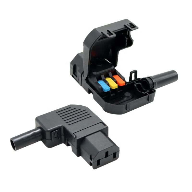 IEC320 10A250V C13 90° Bend Power Plug Assembly Connector Male Female ...