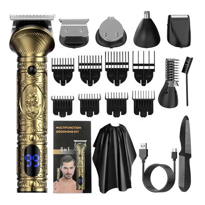 Professional Cordless All in One Black Body Face Clipper Beard Nose ...