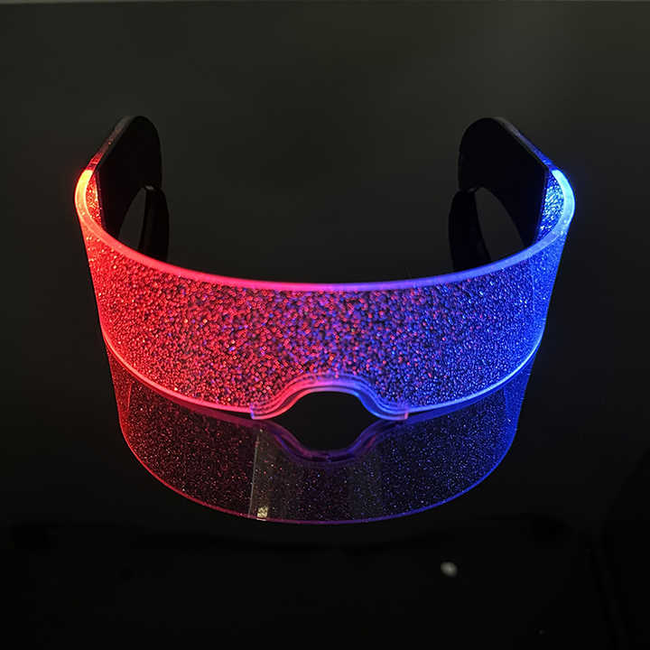 Colorful Neon LED Luminous PVC Glasses Cyberpunk Party Prop Light ...