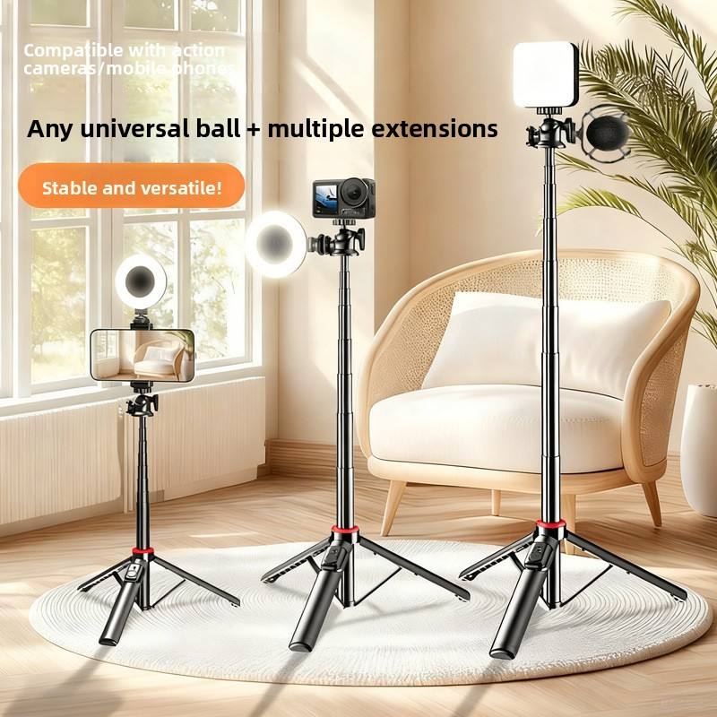 Aluminum Magnetic Selfie Stick Tripod 360 Rotation Phone Camera Mount ...