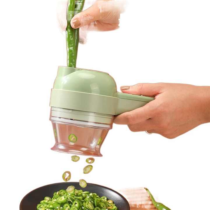 4 in 1 Wireless USB Rechargeable Hand Held Mini Vegetable Food Chopper ...