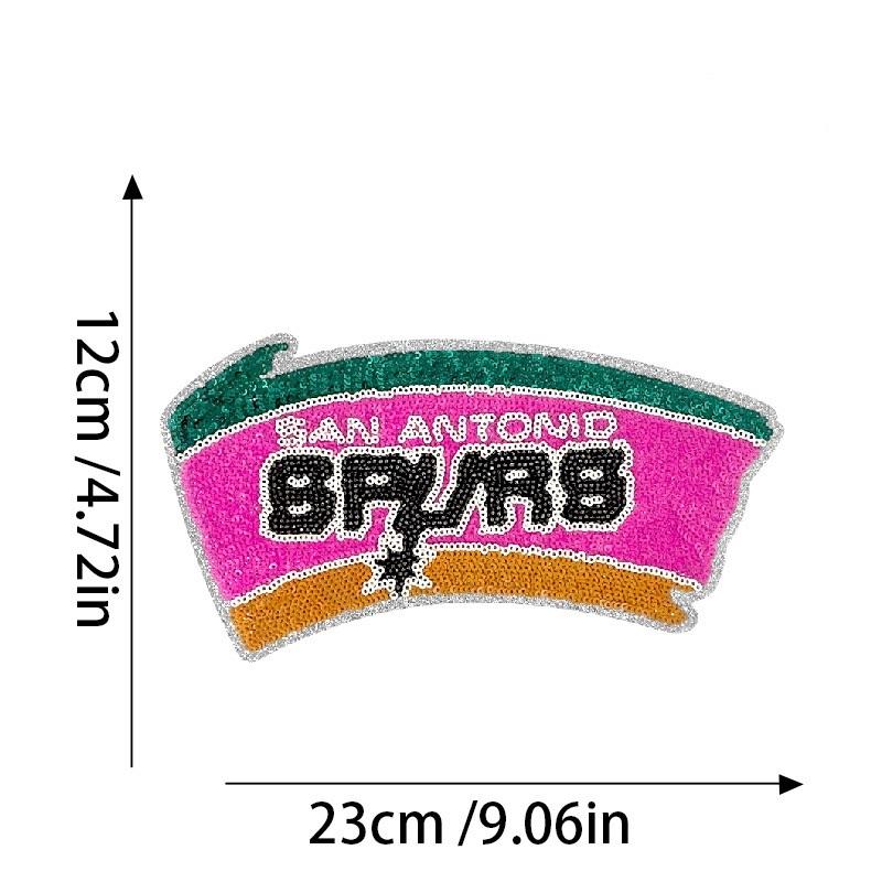 Iron on Sequin Embroidery Patch Heat Transfer Spurs Custom Design ...