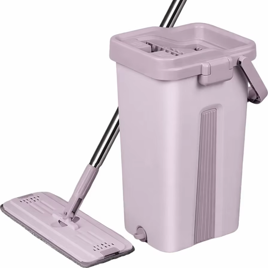 Easy Squeeze Microfiber Mop with Hands-Free Self-Cleaning Bucket ...