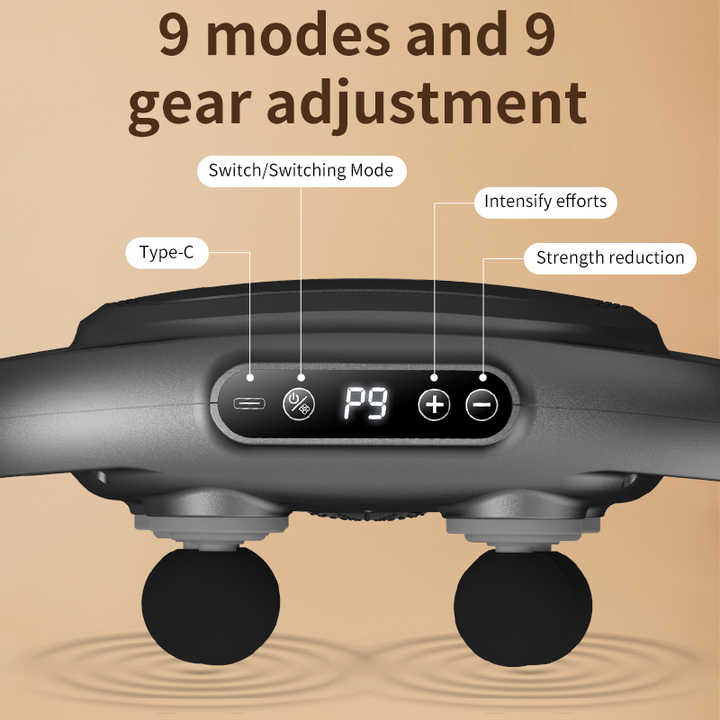 Double Handle Grip 6 Heads Massager - Quiet Back Pain Relief