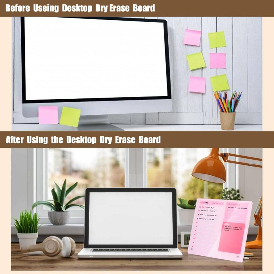 Desktop Thickened Acrylic Dry Erase Board Frameless Planner Board ...