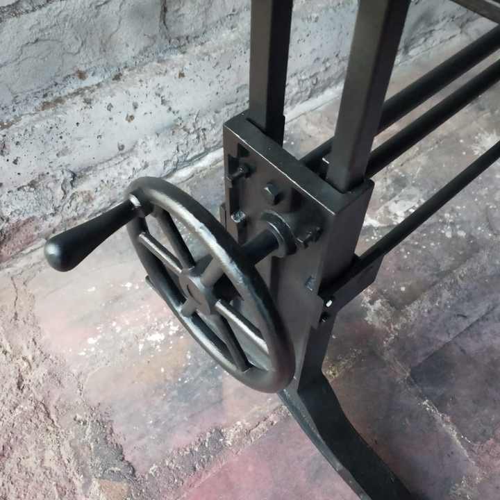 Rustic Green Cast Iron Crank Table LEGS - Industrial Furniture