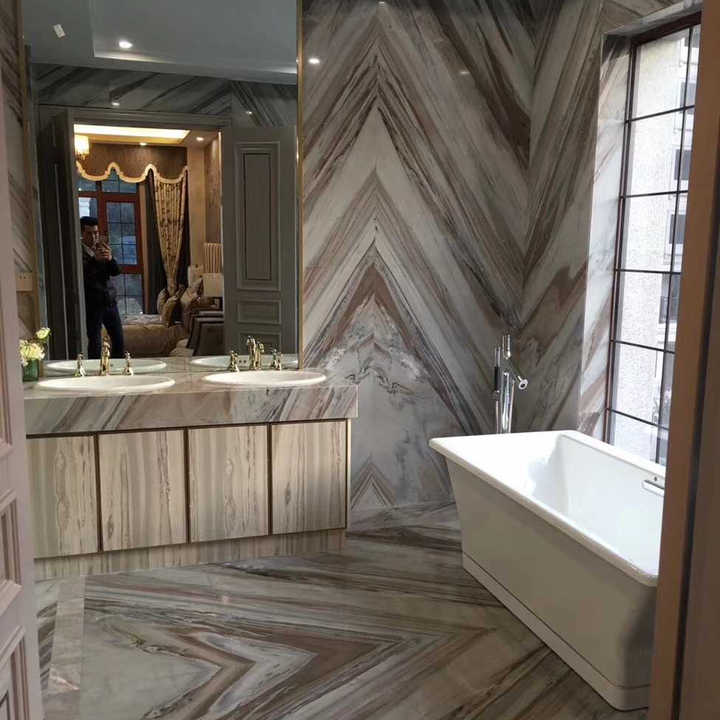Palissandro Brown Blue Marble Stone Natural Book Matched Slab Flooring ...
